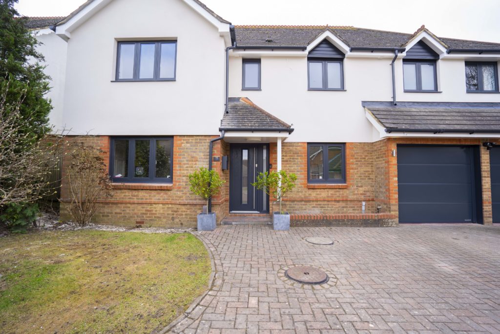 Cream Rendered House with Grey Windows – Halo Flush uPVC, Finchampstead ...