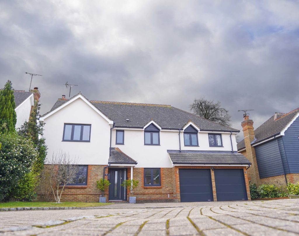 Cream Rendered House with Grey Windows – Halo Flush uPVC, Finchampstead ...
