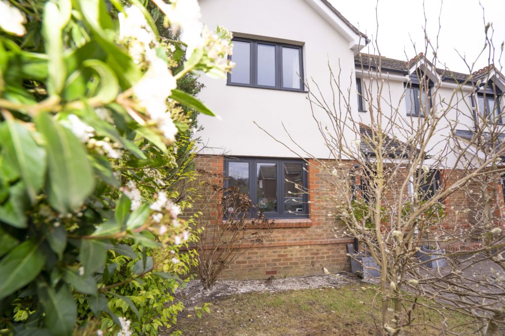 Cream Rendered House with Grey Windows – Halo Flush uPVC, Finchampstead ...