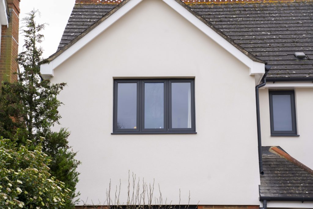 Cream Rendered House with Grey Windows – Halo Flush uPVC, Finchampstead ...