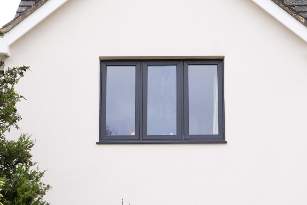 Cream Rendered House with Grey Windows – Halo Flush uPVC, Finchampstead ...