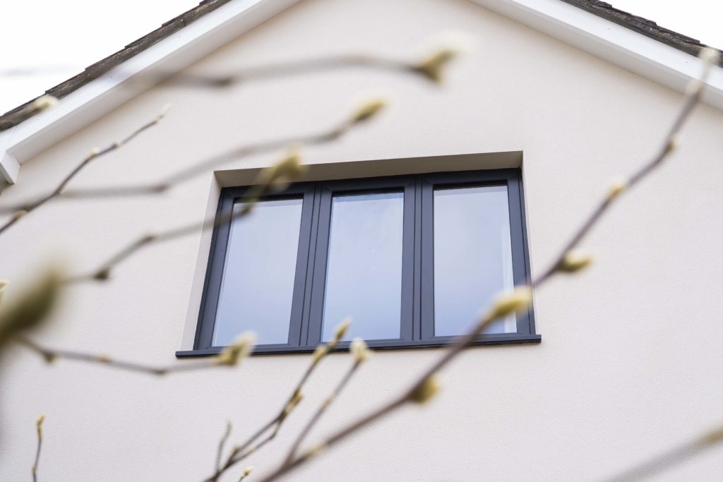 Cream Rendered House with Grey Windows – Halo Flush uPVC, Finchampstead ...