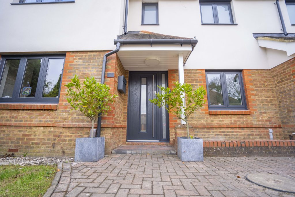 Cream Rendered House with Grey Windows – Halo Flush uPVC, Finchampstead ...
